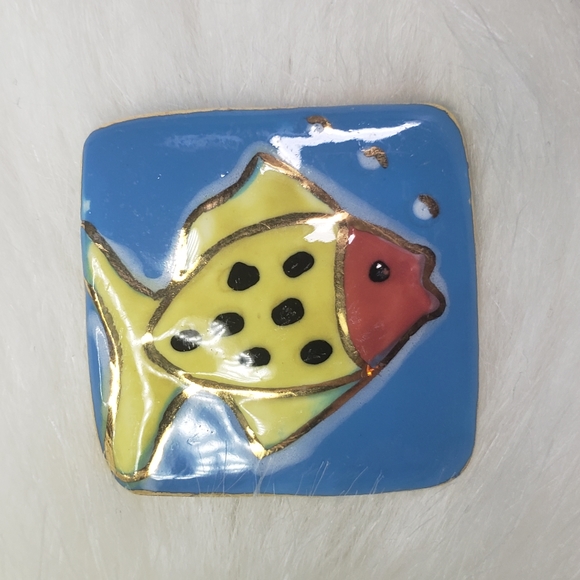Jewelry | Vintage Ceramic Fish Pin | Poshmark